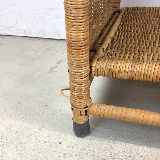 Pair Boho Modern Wicker Arch Top Etageres | Chairish