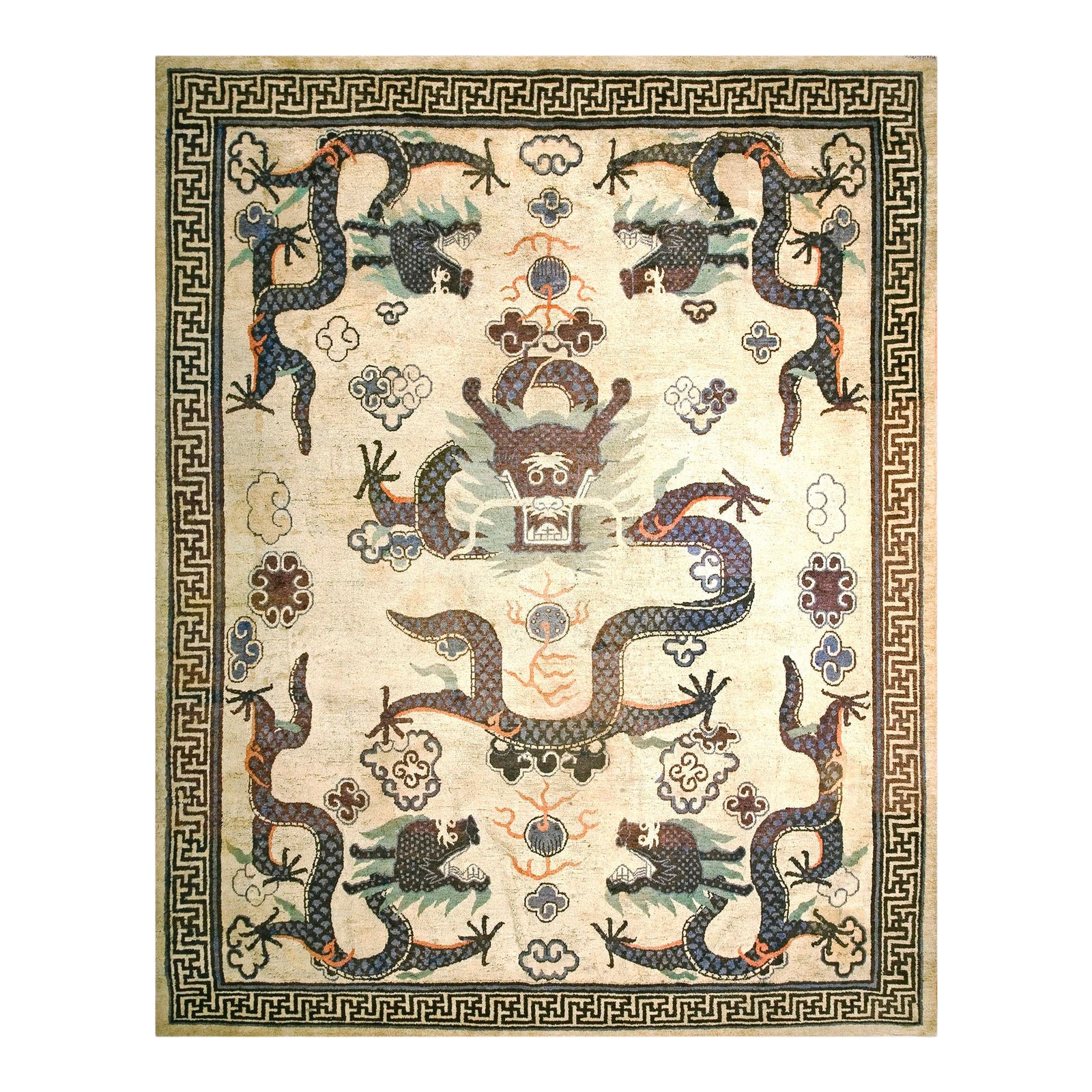 19th Century Chinese Mongolian Dragon Carpet ( 9'8" X 12' - 295 X 365 ...