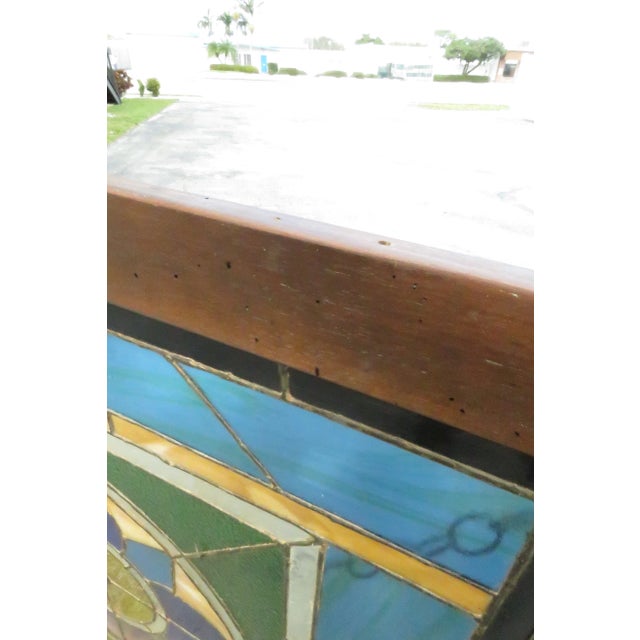 Late 1800s Stained Glass Window Suncatcher Flower Design | Chairish