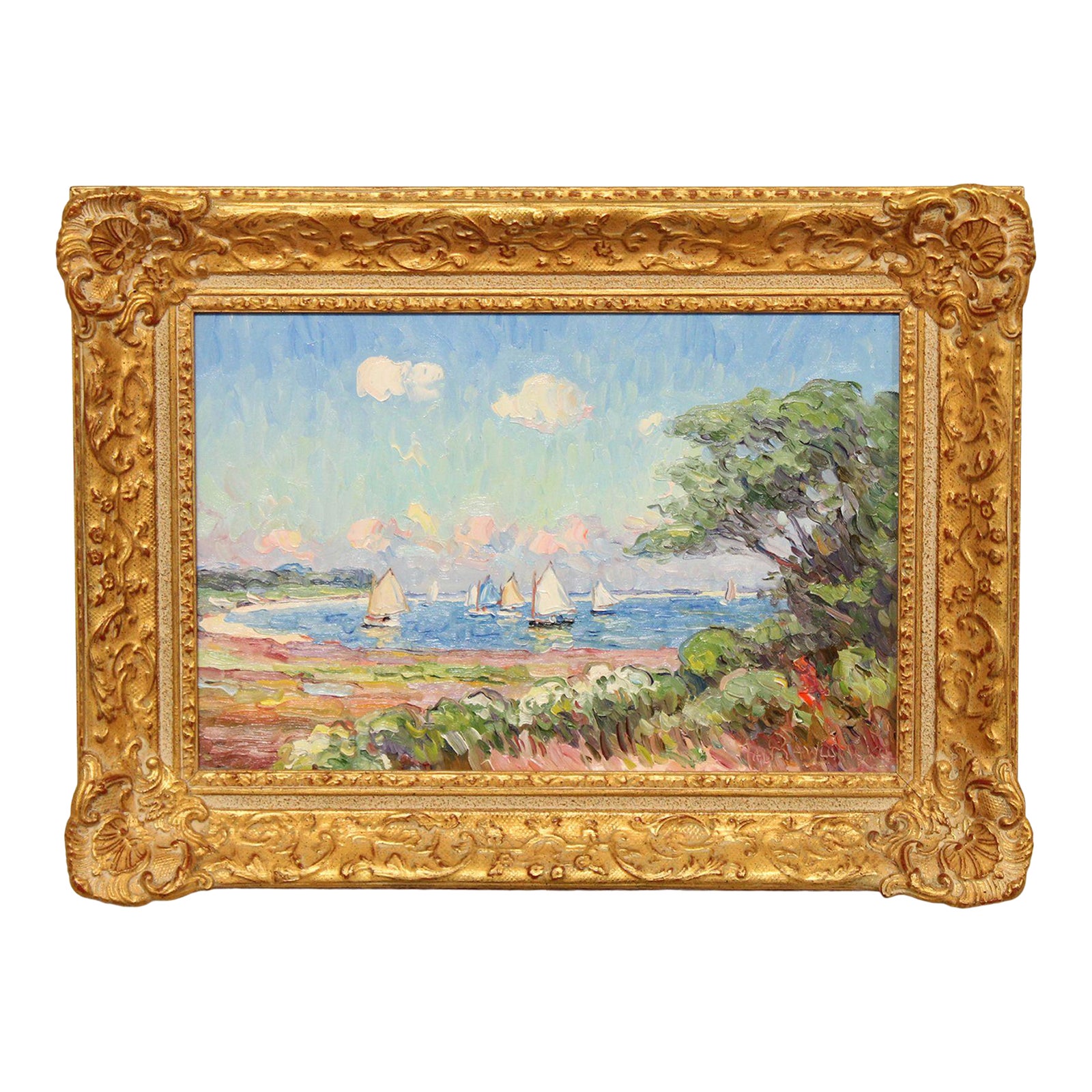 Jan Pawlowski Impressionist Sailboat Oil Painting | Chairish