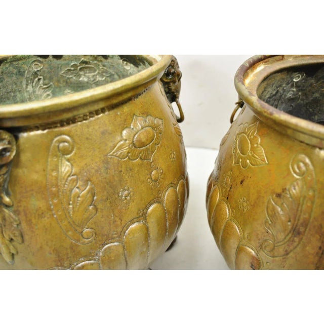 Antique French Regency Neoclassical Rams Head Copper Planter Pot - a ...