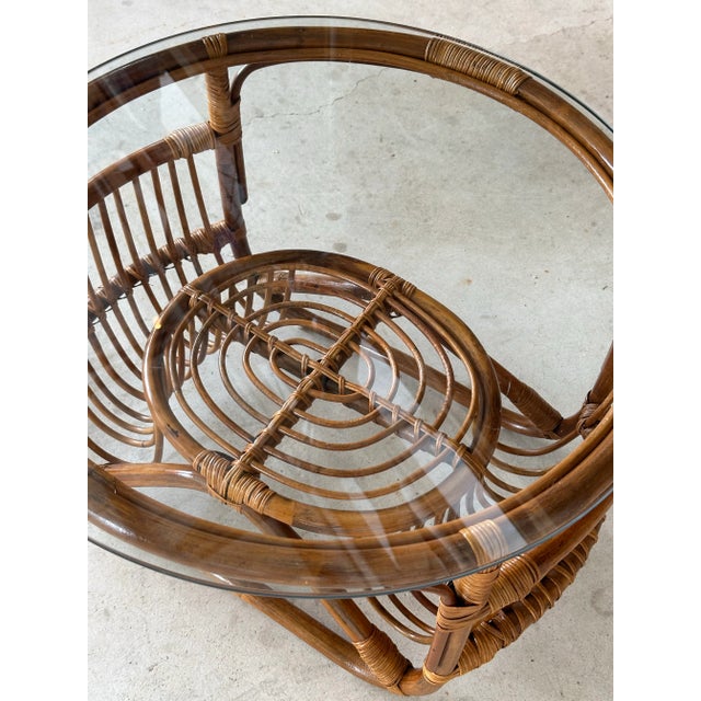 Mid-20th Century Bent Rattan Coffee Table Manner of Franco Albini ...