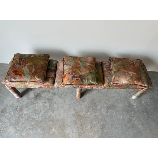 Milo Baughman Parsons - Style Long Upholstered Bench | Chairish