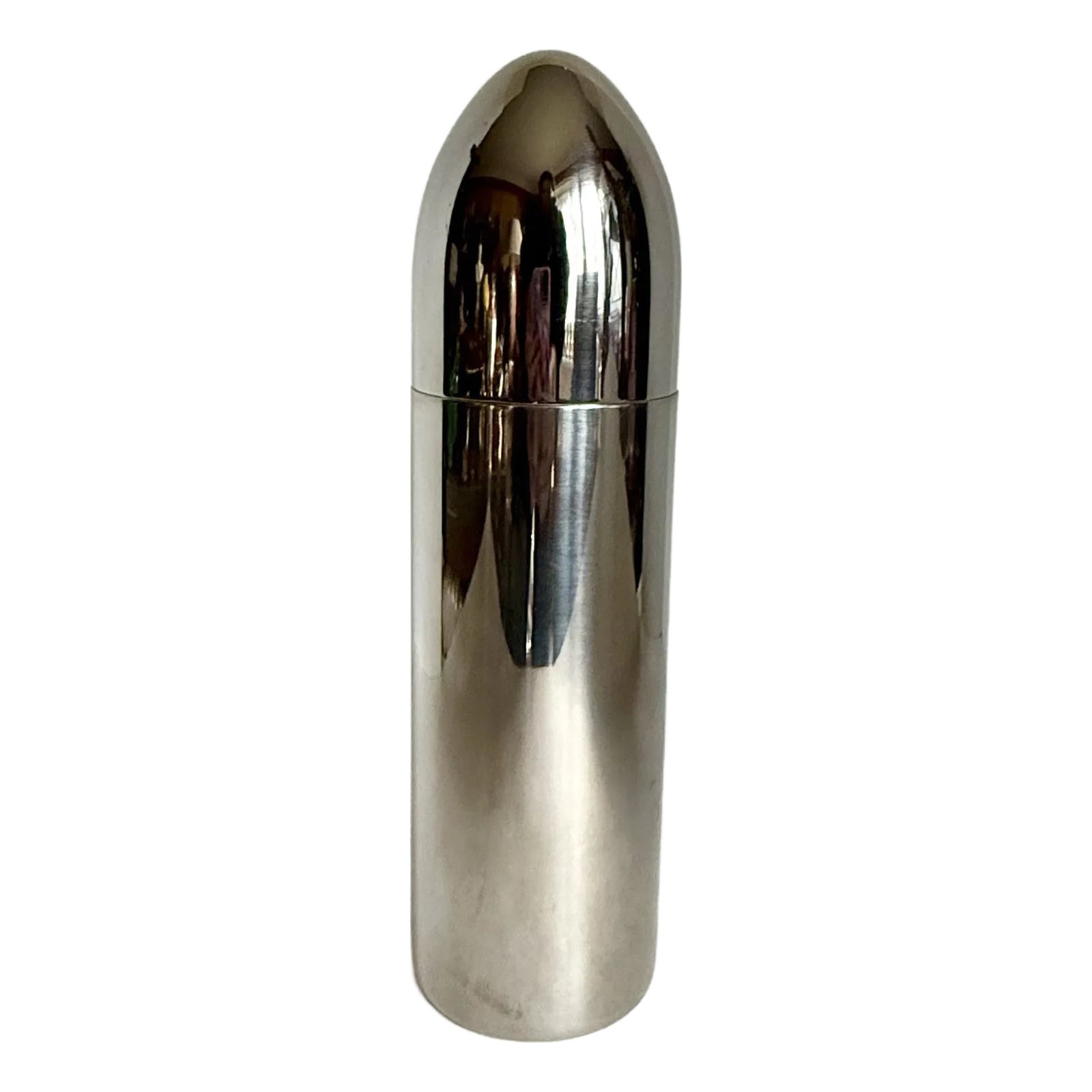 Vintage Bullet-Shaped Stainless Steel Bar Cocktail Shaker | Chairish