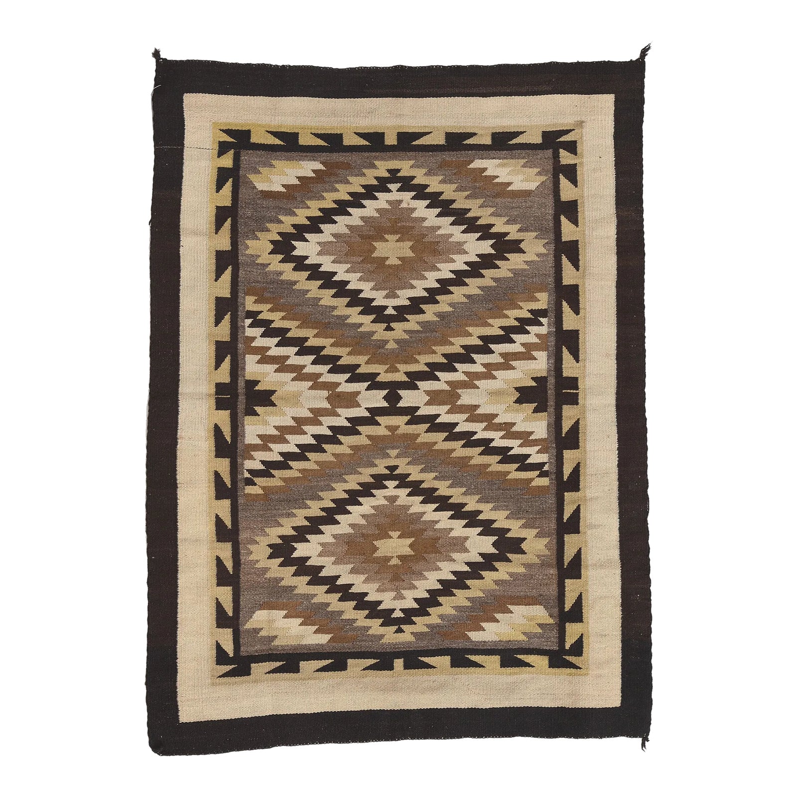 Late 20th Century Vintage Two Grey Hills Navajo Style Rug, 02'06 X 03 ...