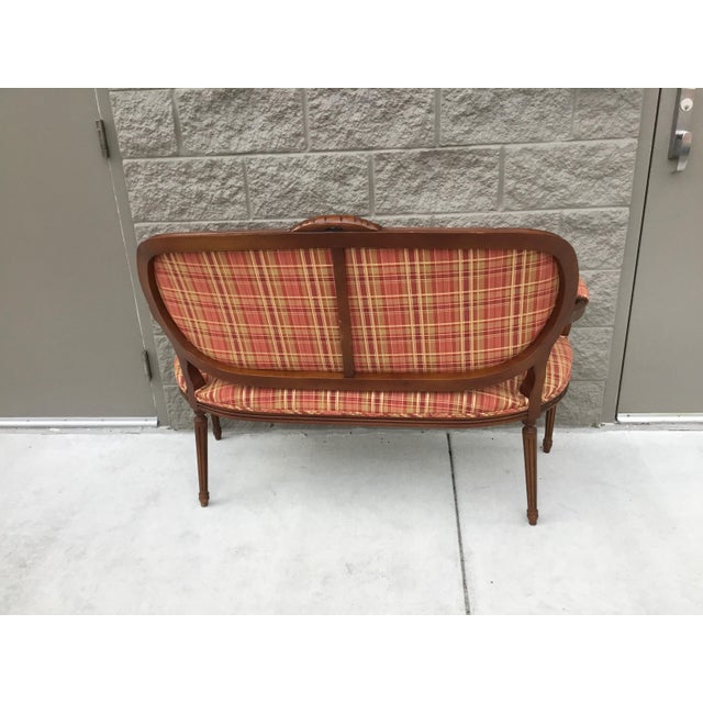 Vintage American Classical Plaid Tea Sofa | Chairish