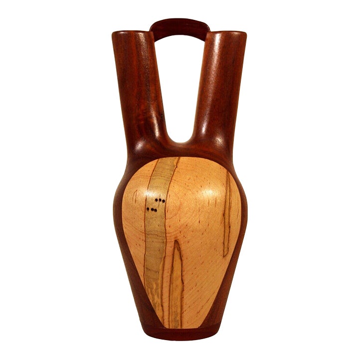 Native American Wedding Vase Maple and Walnut Double Vessel Signed by ...