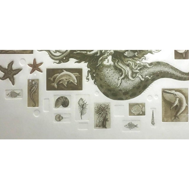 1970s Barney Reid Mermaid Etching With Embossings | Chairish