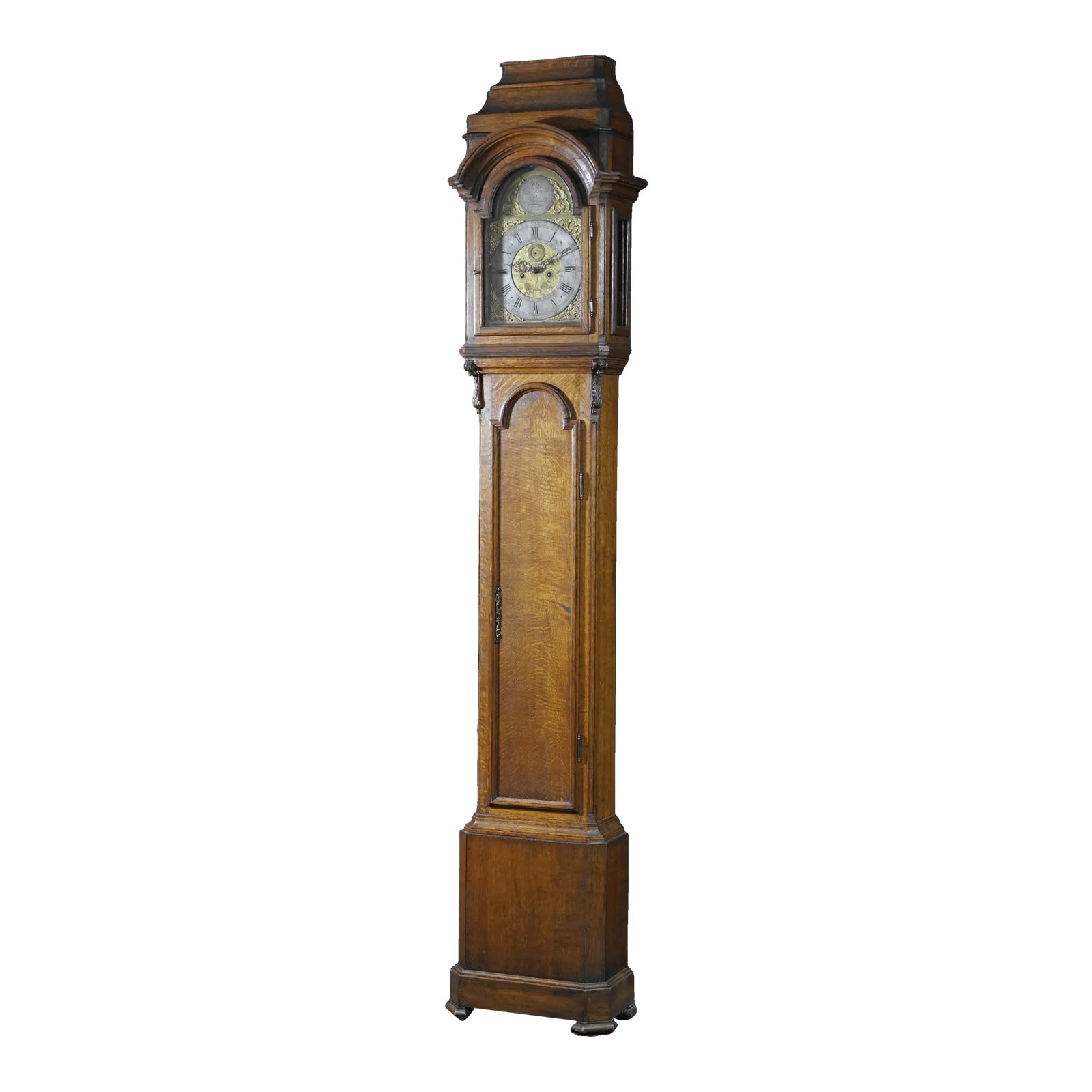 Belgian Oak Longcase Clock, 18th Century (L16) | Chairish