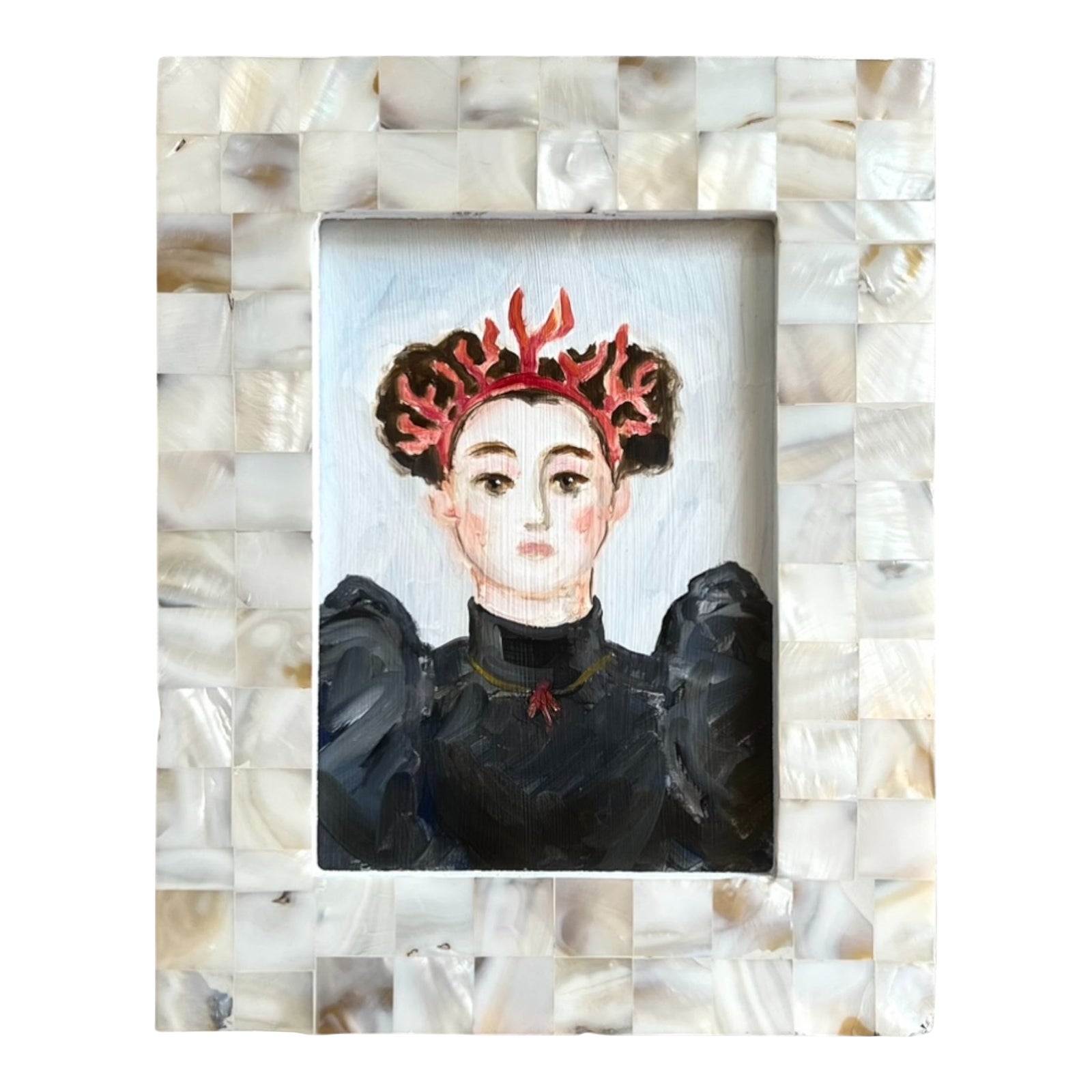 Colorful Portrait of a Lady With a Coral Crown by Susannah Carson ...