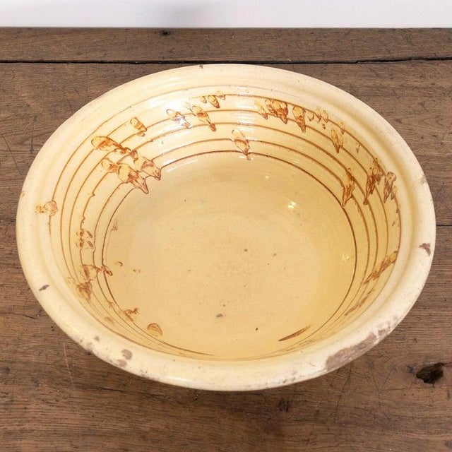 19th Century French Pancheon or Dough Bowl With Honey Yellow Glaze ...