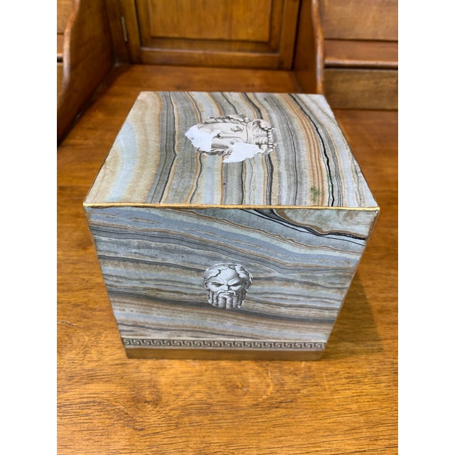 Signed Grand Tour-Style Handmade Faux Marble Cube With Italian Portrait ...