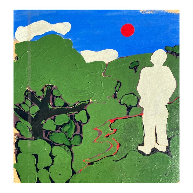 1970s Larry Connatser Figure in Landscape Painting | Chairish