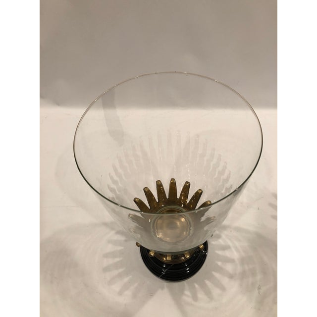Large Glass Hurricanes on Marble & Bronze Bases - a Pair | Chairish