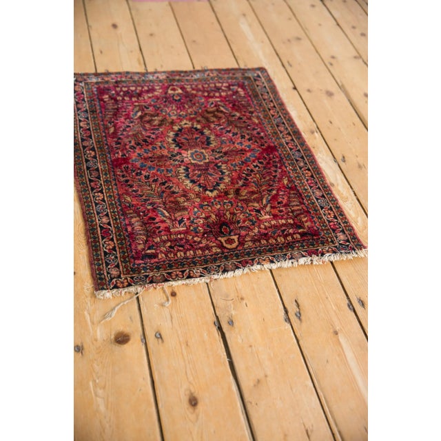 Vintage Fine American Sarouk Square Rug Mat | Chairish