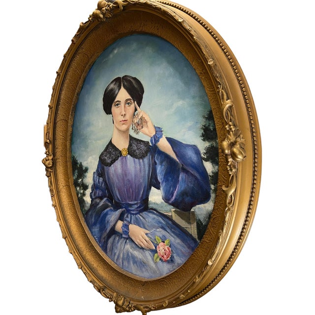 Antique Portrait Painting of Mary Elizabeth Mitchell Williams Oil on ...