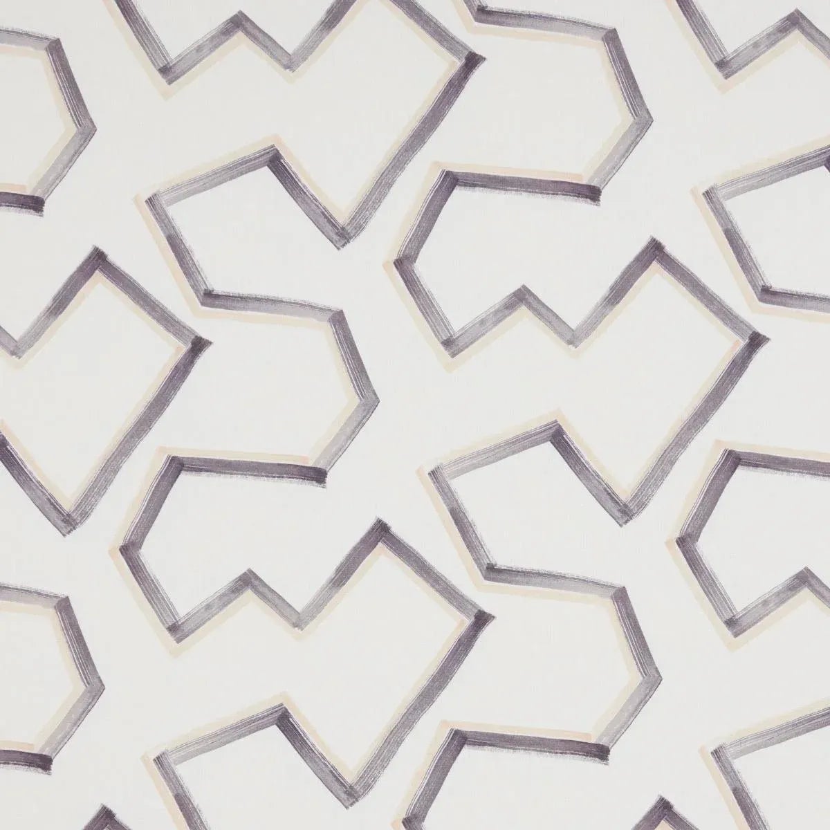 Schumacher Enzo Print Fabric In Graphite | Chairish