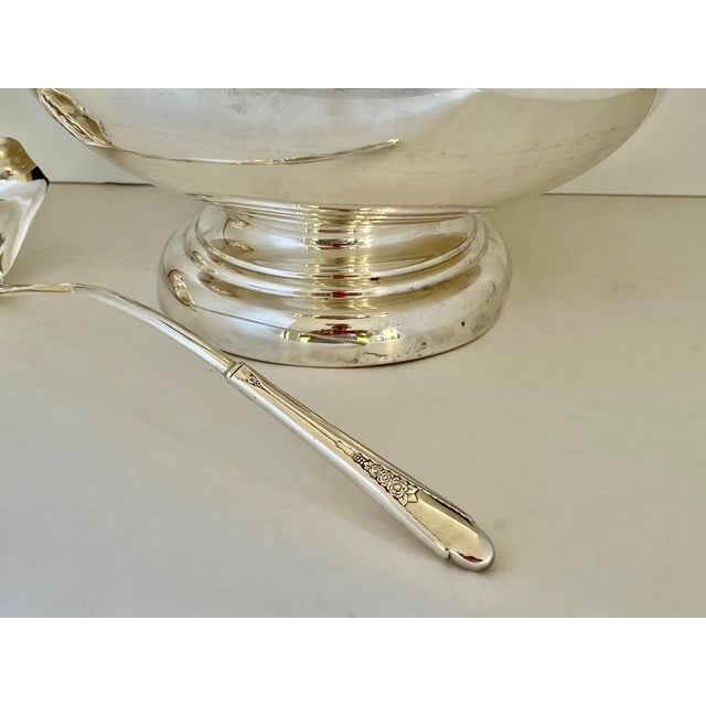Vintage 1940s Footed Silver Plate Bowl Champagne Tub Cooler Centerpiece ...