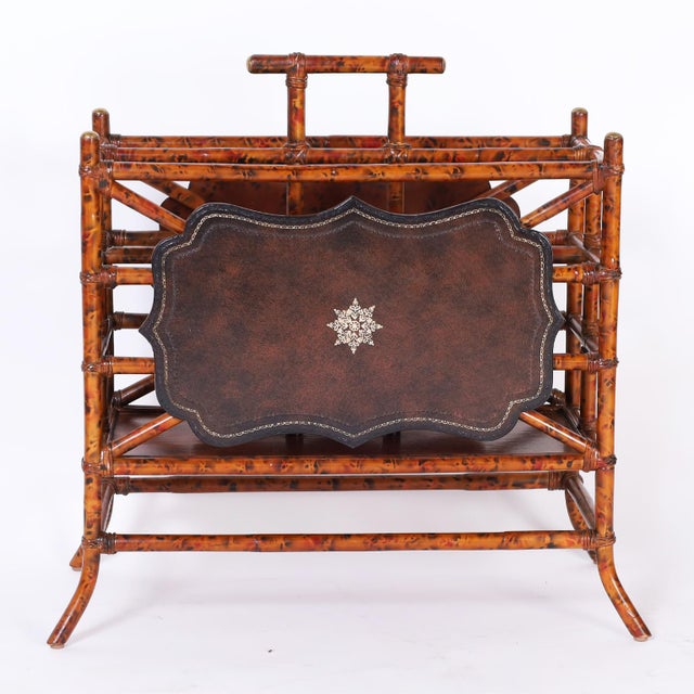 British Colonial Style Faux Bamboo Magazine Rack | Chairish