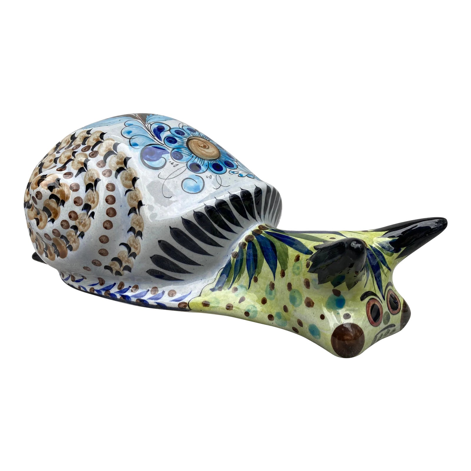 Vintage Tonala Mexican Pottery Snail Signed | Chairish
