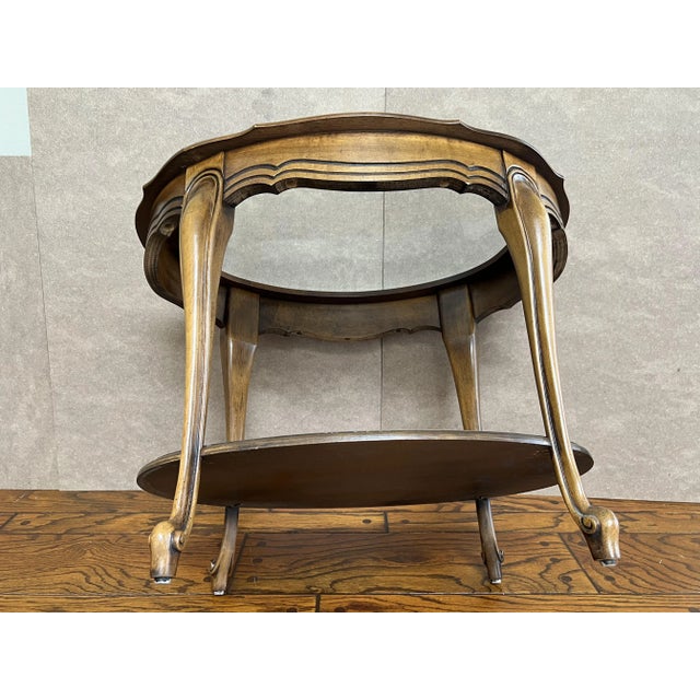 Late 20th Century Scalloped-Edge Solid Wood Accent Table With Wavy ...