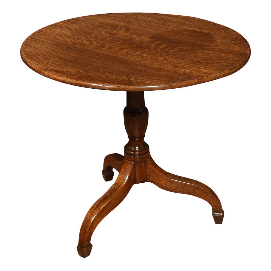 Oak Tripod Side Table | Chairish