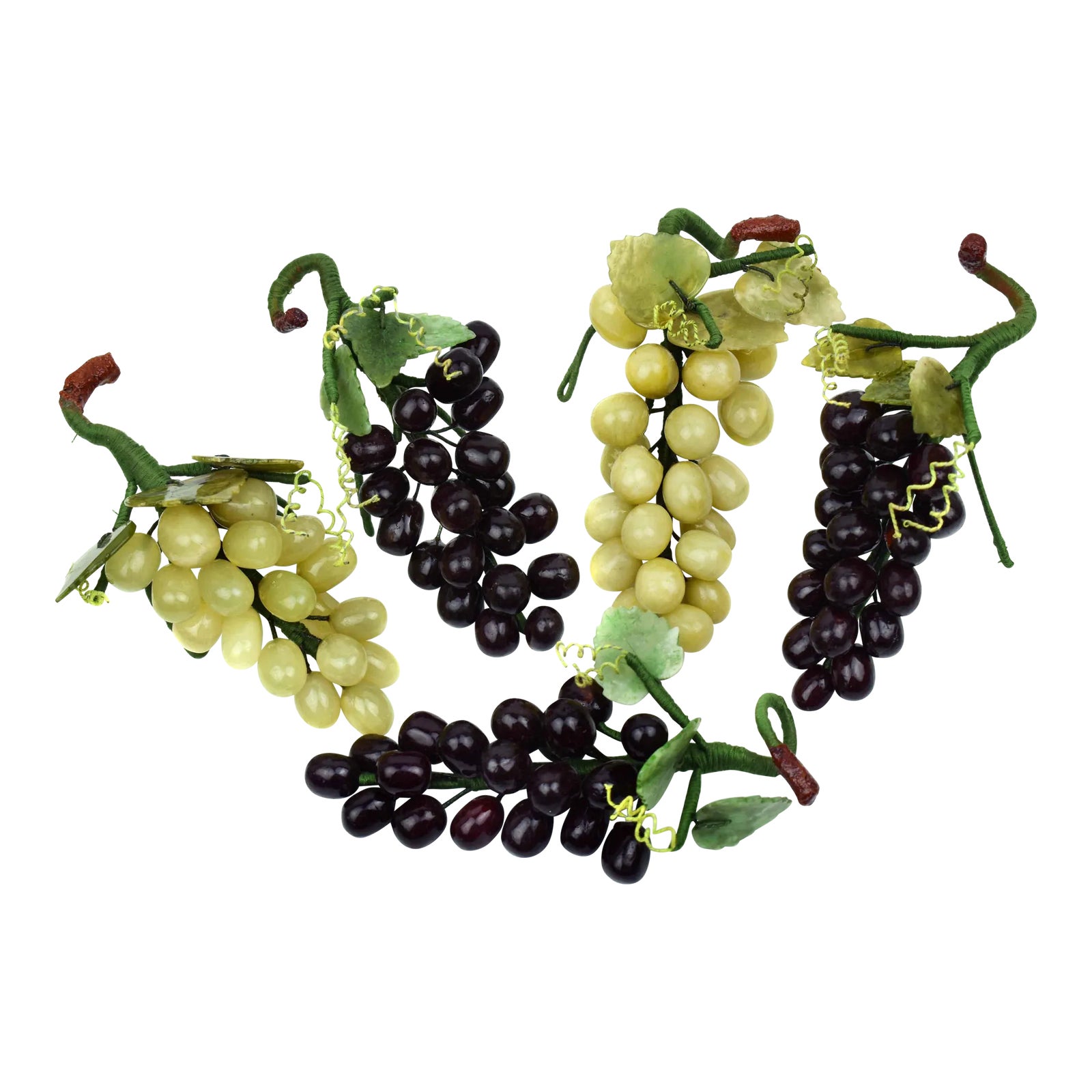 Mid Century Modern Semiprecious Stone Grape Cluster Figurines - Set of ...