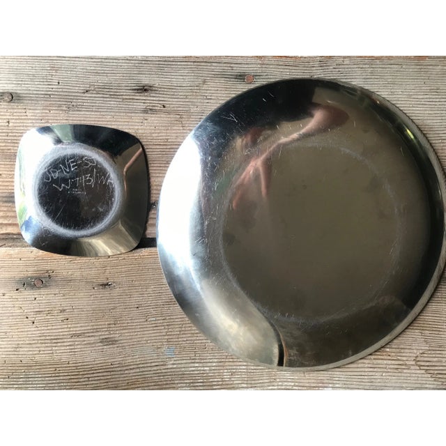 1950s Catherineholm Strek Cathedral Metal & Enamel Green Striped ...