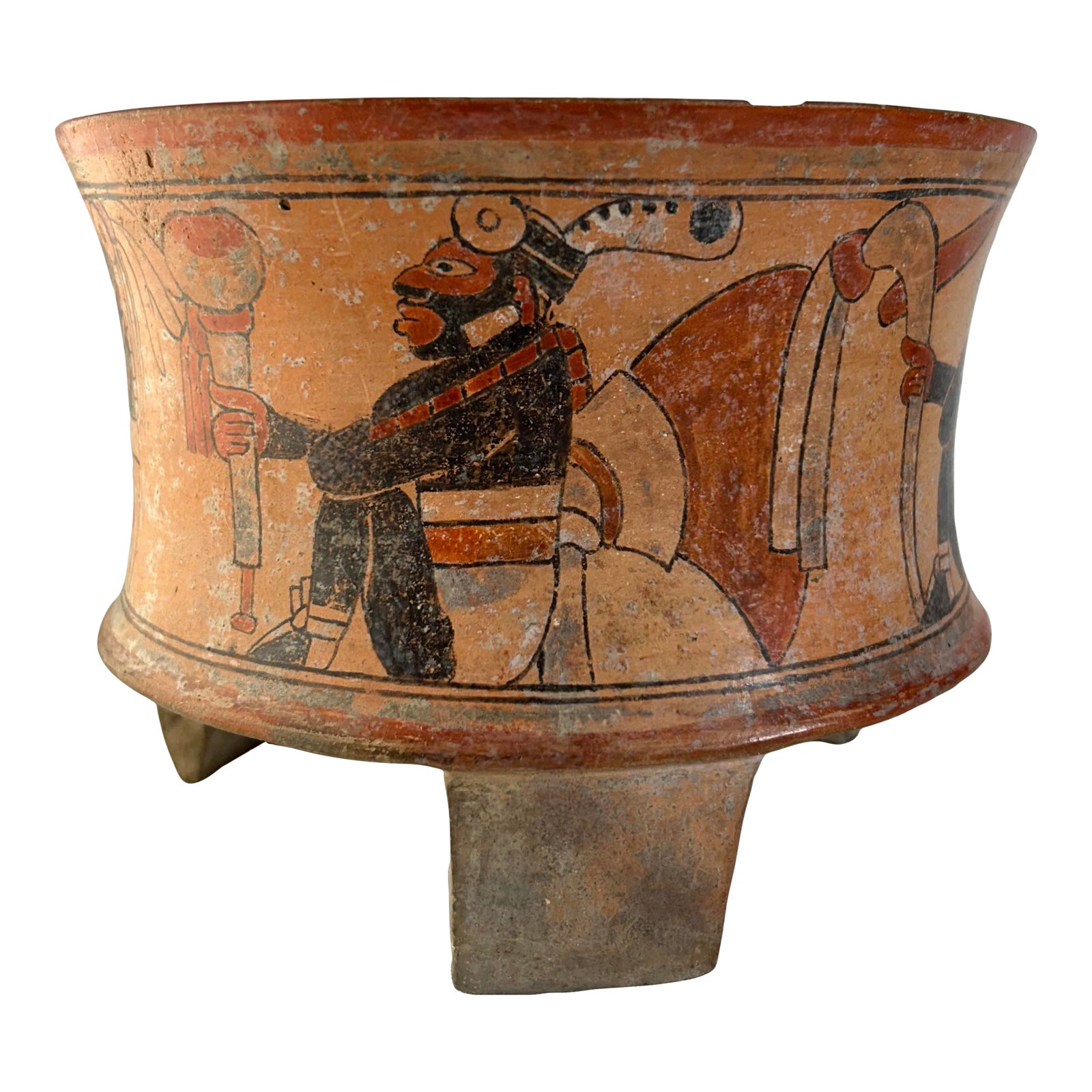 Mayan Tripod Tribute Vessel, Depicts the Hero Twins, Late Classic ...