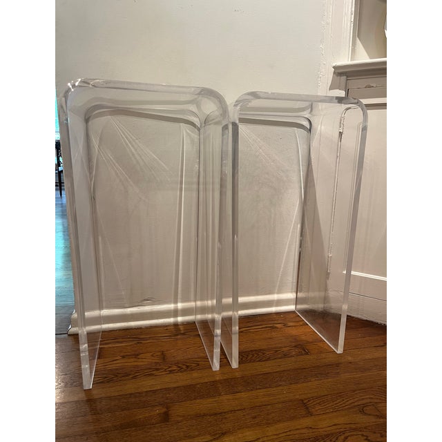 1980s Pair of Lucite Stands or Side Tables | Chairish