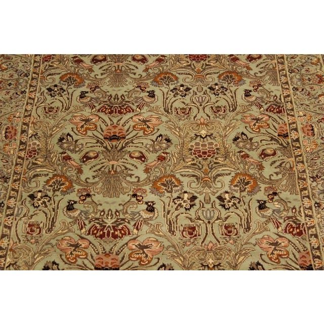 1980s Shabby Chic Heritage Lt. Green/Rust Wool Rug - 4'0 X 6'1 | Chairish