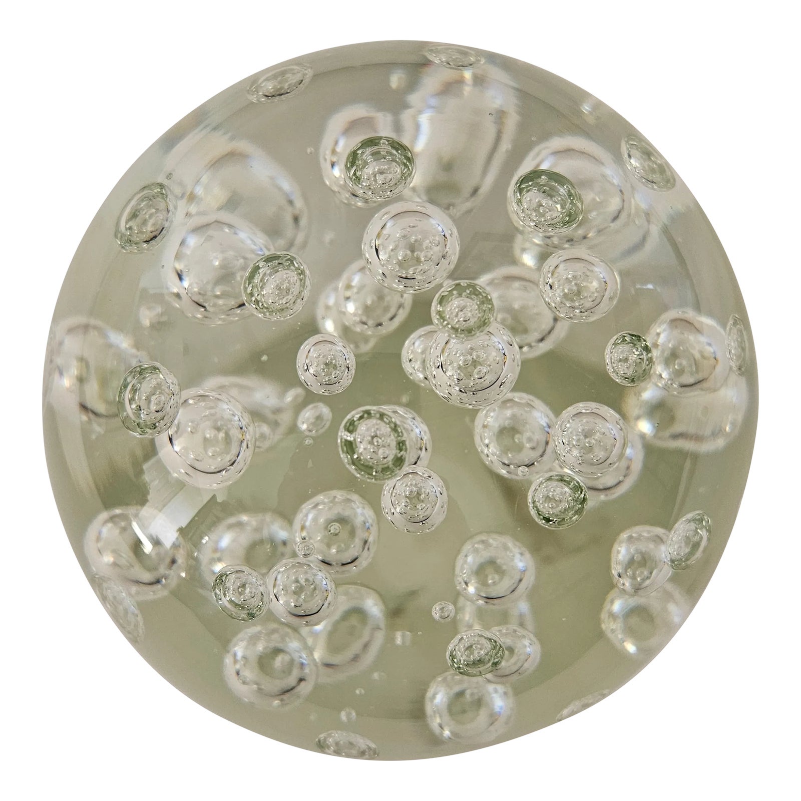 Mid Century Large Blown Glass Orb With Nubbled | Chairish