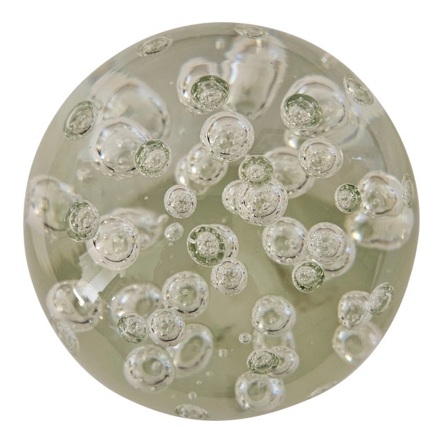 Mid Century Large Blown Glass Orb With Nubbled | Chairish