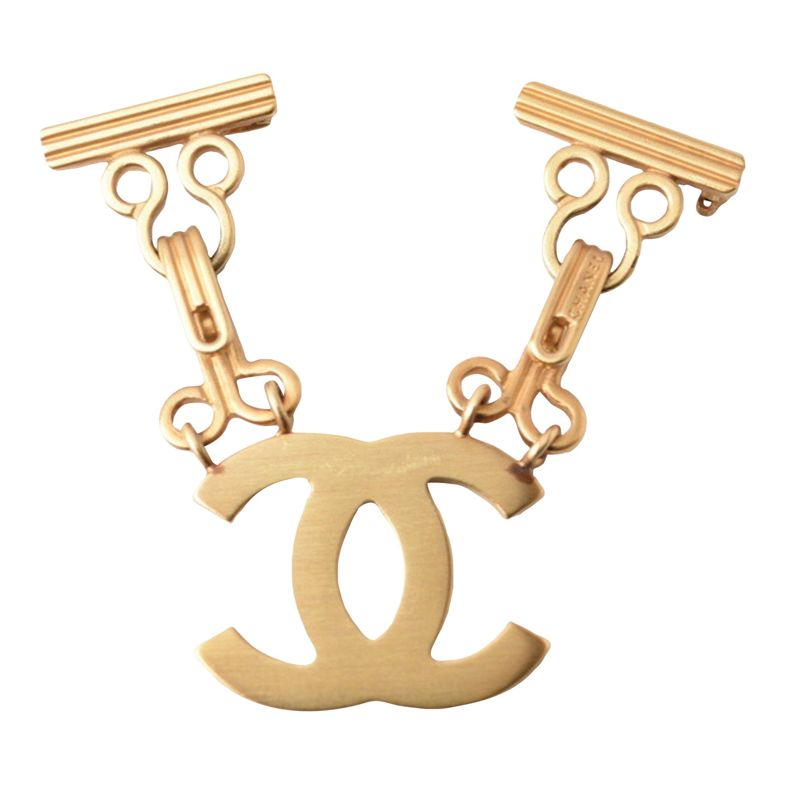 Chanel Brooch Pin Coco Mark Gold | Chairish