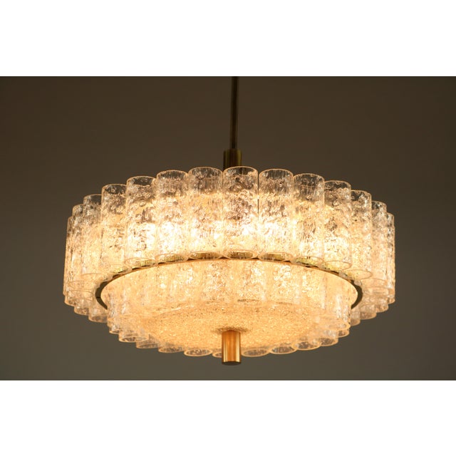 Vintage Pyramid Shaped Tubular Glass Ceiling Lamp from Doria Leuchten ...