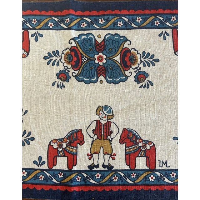 Vintage Swiss Linen Table Runner | Chairish