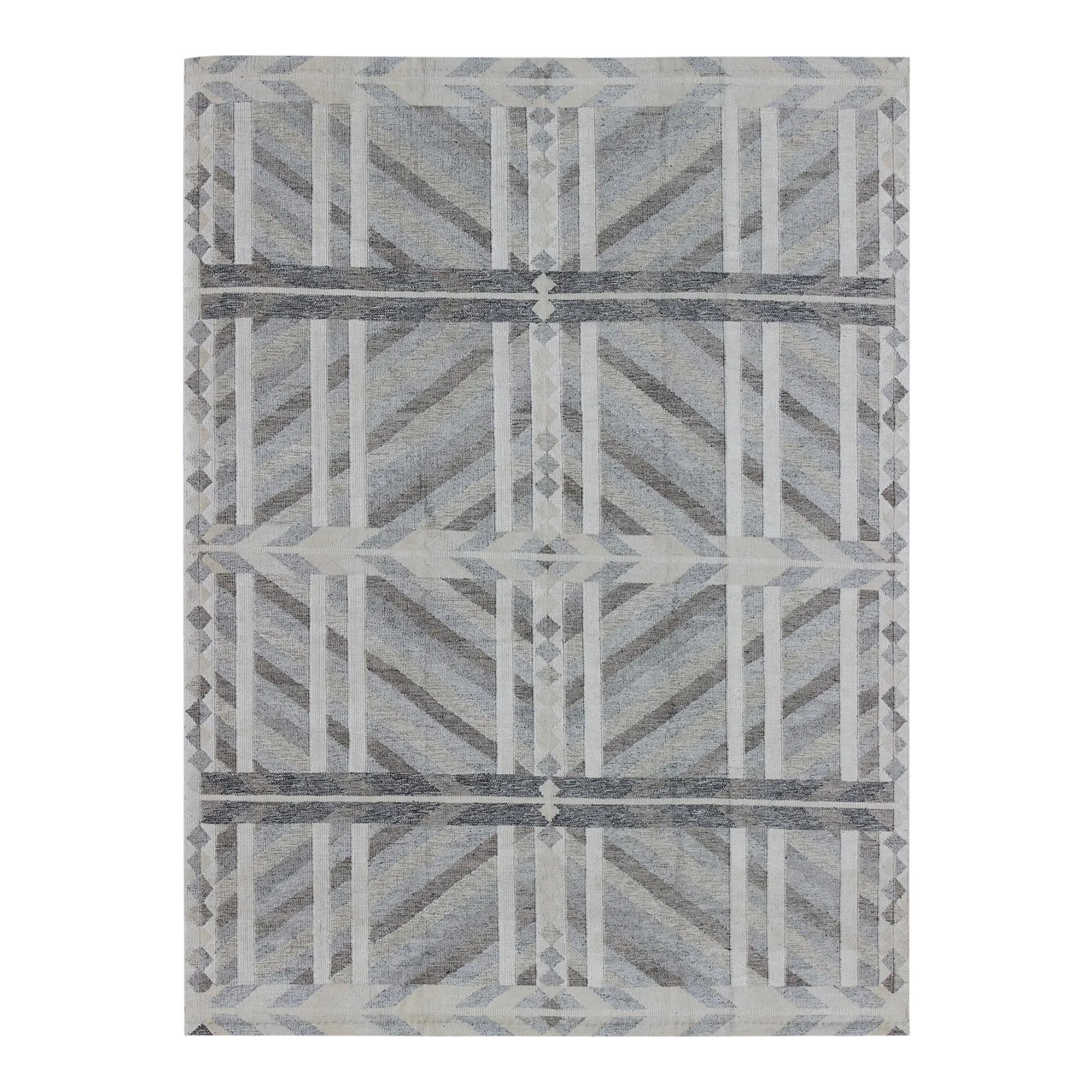 Scandinavian/Swedish Geometric Rug in Gray and Pastel Colors by Keivan ...