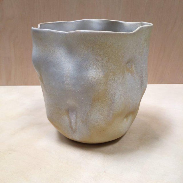 Textured Wavy Ceramic Vessel | Chairish