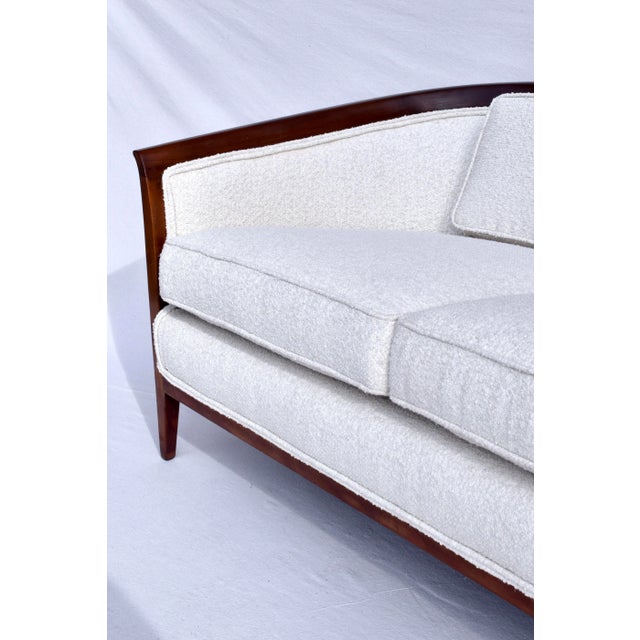 Sculpted Walnut Sofa Attributed to Erwin Lambeth | Chairish