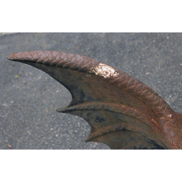 Early 20th Century Large Cast Iron Gargoyle Statue | Chairish