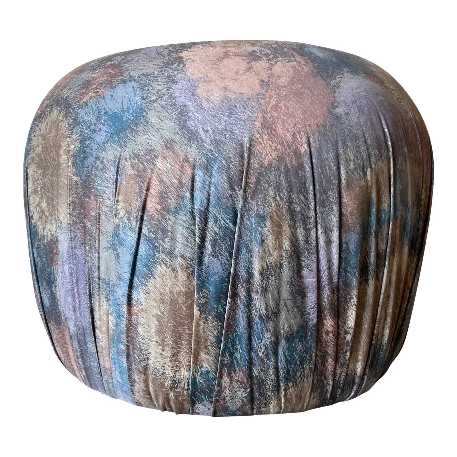 Oversize Karl Springer - Style Round Poufs Soufflé Ottoman | Chairish
