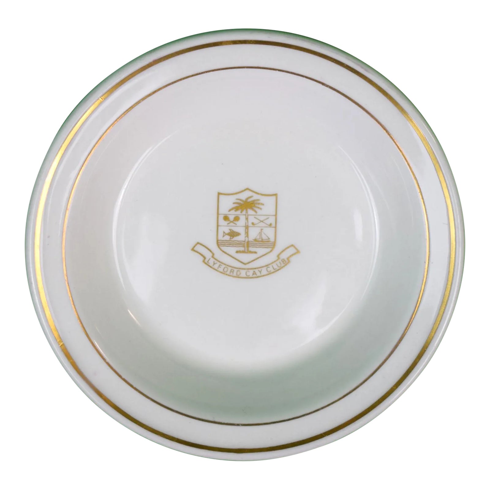 Lyford Cay Club Ceramic Ashtray/ Coaster | Chairish