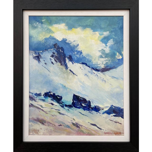 Roland A.D. Inman, Blue & White Oil Painting of the Mourne Mountains ...
