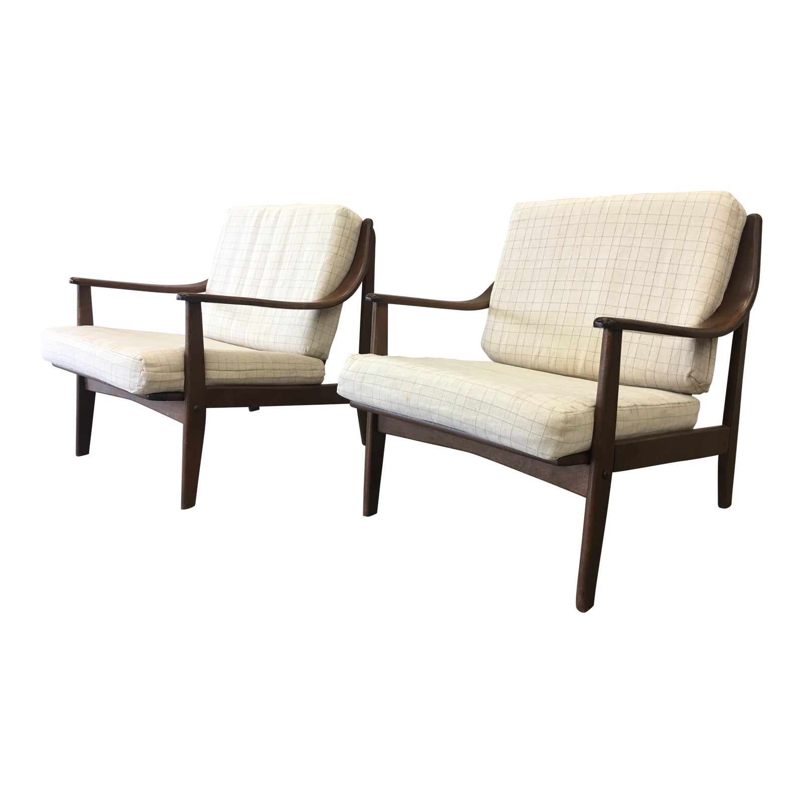 Mid-Century Modern Arm Chairs Accent Chairs - a Pair | Chairish