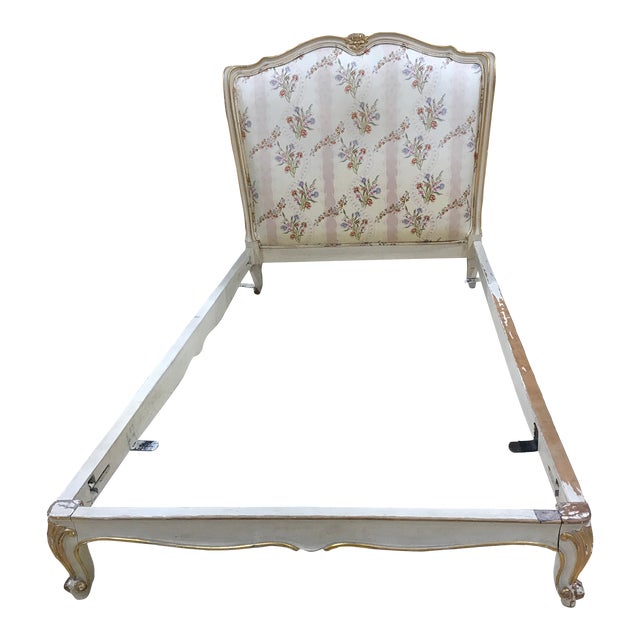 1970s Vintage Louis XV Style Upholstered Twin Bed Frame | Chairish