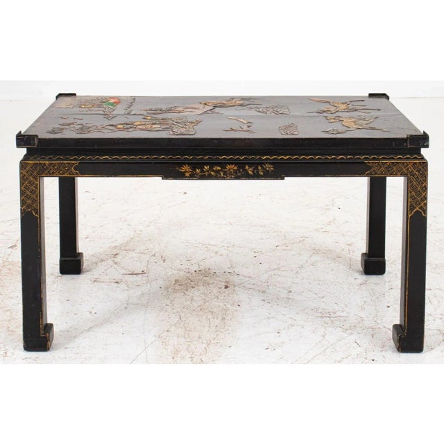 Late 19th Century Antique Chinese Inlaid Stone Tray Table | Chairish