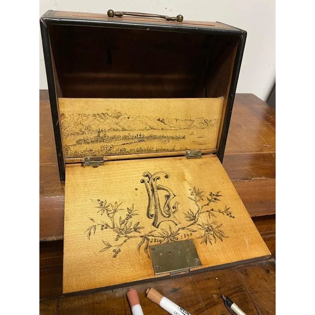 1890 19th Century English Victorian Hand Painted Letter Box | Chairish