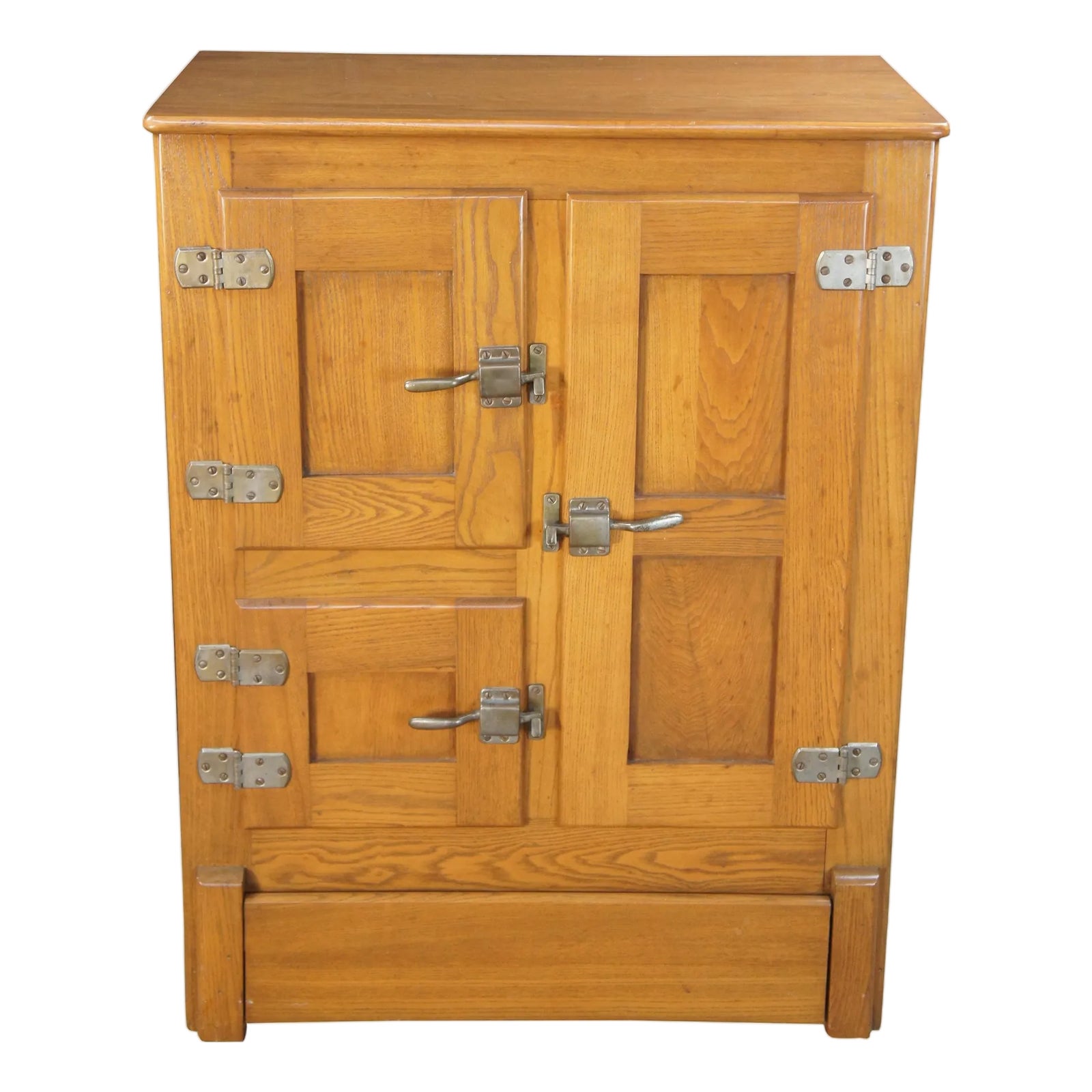 Antique American Oak Farmhouse Kitchen Pantry Ice Box Refrigerator Bar ...