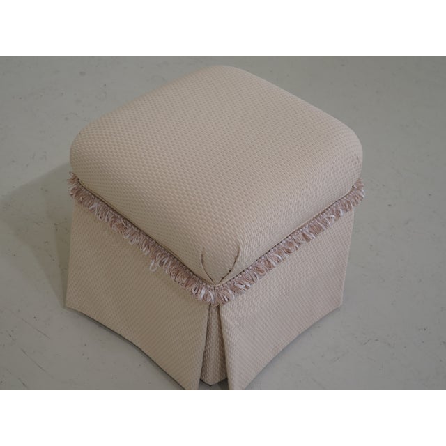 Custom Upholstered Skirted Square Ottoman | Chairish