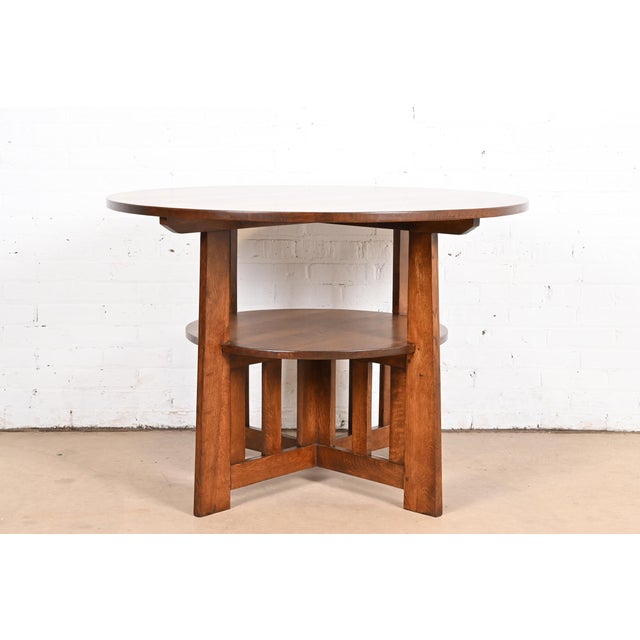 Limbert Style Antique Mission Oak Arts & Crafts Two-Tier Center Table ...